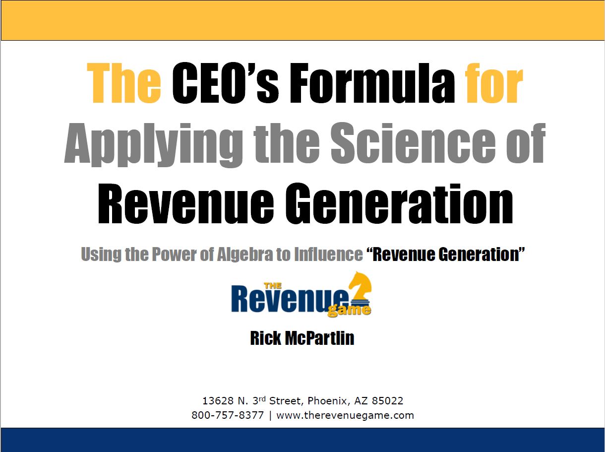 CEO’s Formula For Revenue generation | Sales And Marketing Ebook